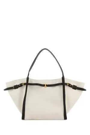 TOD'S Canvas Medium Shopping Bag - White