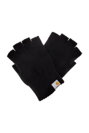 Carhartt Work In Progress Knit Fingerless Mittens With Logo By - Black