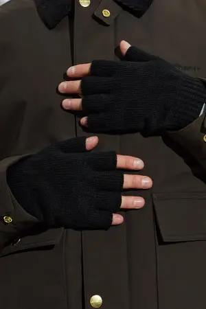 Carhartt Work In Progress Knit Fingerless Mittens With Logo By