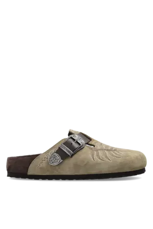 Etro Boston Embroidery Closed-toe Slides X Birkenstock - Beige