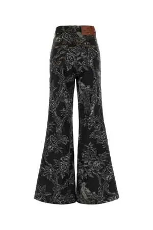 Etro Embroidered Stretch Denim Jeans