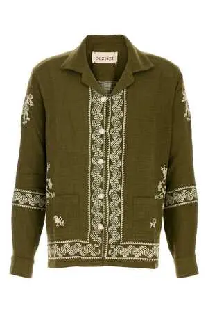 BAZISZT Khaki Cotton Tulum Shirt - Green