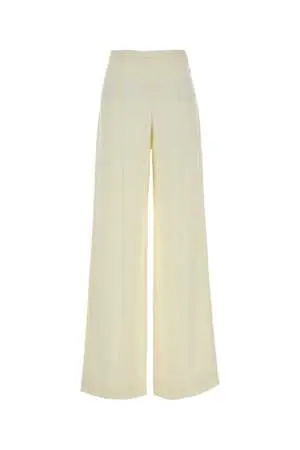 TALLER MARMO Ivory Crepe Wide-leg Marlene Pants - White