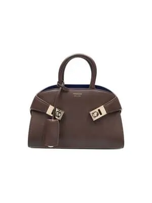 FERRAGAMO Mini Top Handle Satchel Bag - Brown
