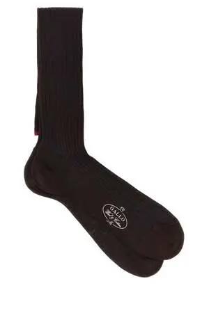 GALLO Ribbed Crew Socks - Marrone