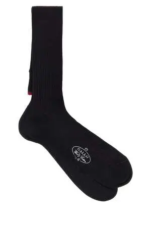 GALLO Gallo Ribbed Crew Socks Nero