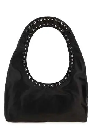 Gimaguas 100% Leather Handbag With Structured Shape - Black