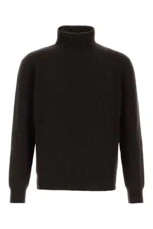 Brioni Cashmere Sweater In Dark - Brown