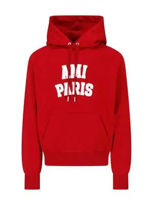 AMI Paris Cotton Sweatshirt Sweater - Red