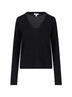 JAMES PERSE Long Sleeve V-neck T-shirt - Black