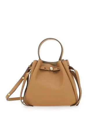 Tory Burch Chic Mini Handbag With Adjustable Strap 21.5 Cm X 22 Cm - Beige