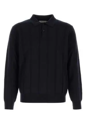 Canali Midnight Wool Polo Shirt - Blue