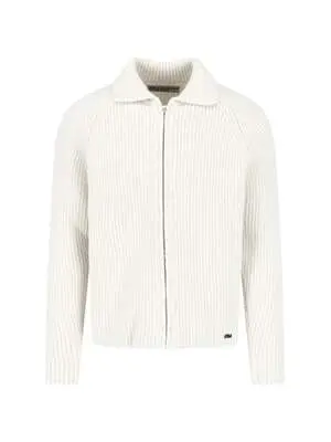 MASSIMO OSTI STUDIO Ribbed Knit Zip-up Cardigan