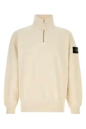Stone Island Ivory Cotton Sweatshirt - White