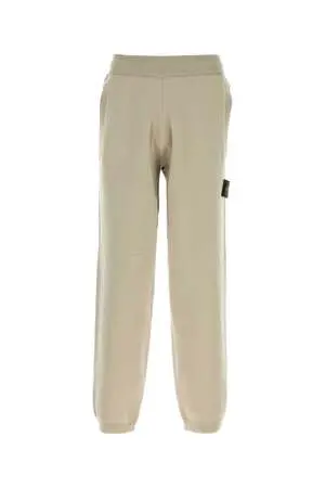 Stone Island Sage Wool Blend Joggers - Green