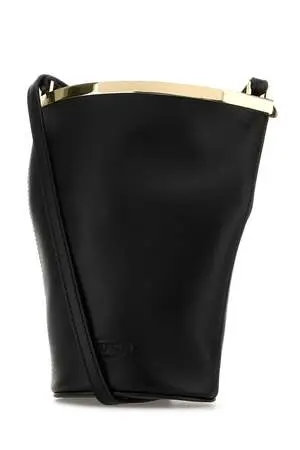 TOD'S Leather Magenta Bucket Bag - Black