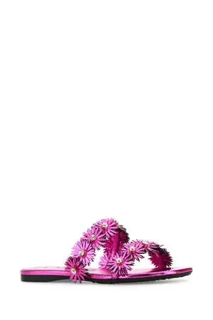 Loewe Fuchsia Leather Paula S Ibiza Slippers - Pink