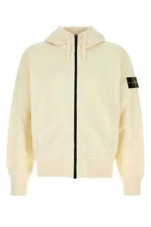 Stone Island Cream Cotton Sweatshirt - Yellow