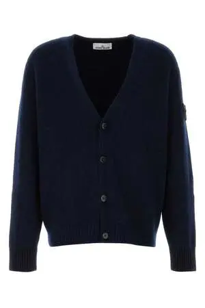 Stone Island Midnight Stretch Alpaca Blend Cardigan - Blue