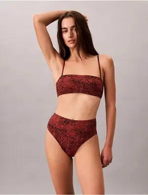 Calvin Klein Solid Swim Bikini Bottom - Python+spiced Apple