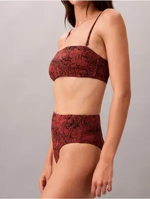 Calvin Klein Solid Swim Bikini Bottom - Python+spiced Apple