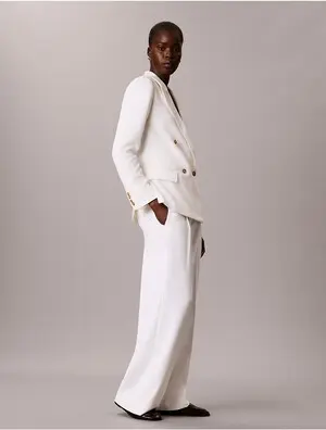 Calvin Klein Effortless Crepe Wide Leg Pleated Trousers