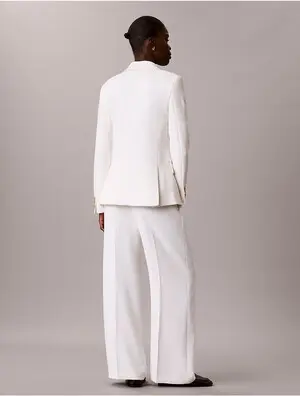 Calvin Klein Effortless Crepe Wide Leg Pleated Trousers