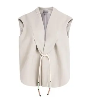 STUDIO NAMNYAK Cotton Zihi Drawstring Waistcoat - Grey