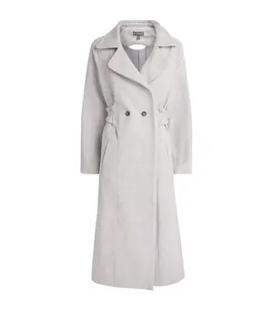 STUDIO NAMNYAK Cotton Stripe Taro Trench Coat - White