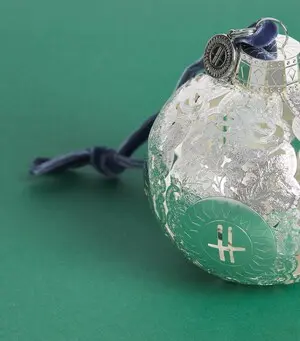 Harrods Metal Toile Bauble - Silver