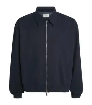 SYSTEM Cotton Check-lining Bomber Jacket - Blue