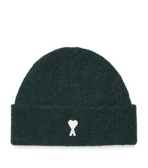 AMI Paris Wool-blend De Coeur Beanie - Grey