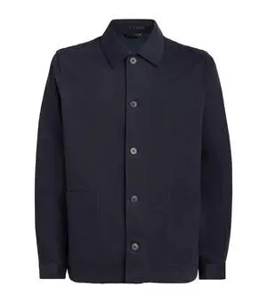 Sunspel Cotton Drill Chore Jacket - Navy