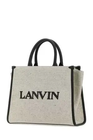 LANVIN Two-tone Canvas Small In & Out Shopping Bag