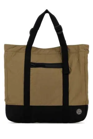 Stone Island Khaki Canvas Shopping Bag - Green