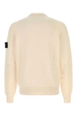 Stone Island Ivory Wool Sweater