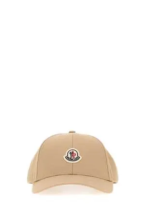 Moncler Beige Cotton Baseball Cap - Brown