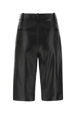 Off-White Leather Bermuda Shorts