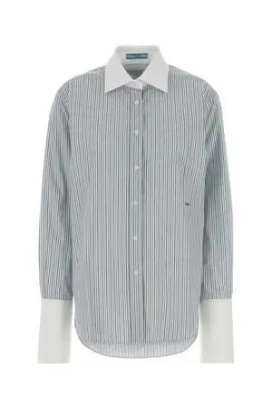 Prada Embroidered Poplin Shirt - Multicolor