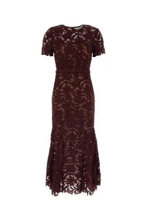 SELF-PORTRAIT Burgundy Lace Dress - Red
