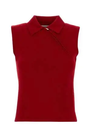 Miu Miu Reed Cashmere Polo Shirt - Red