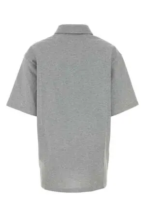 Miu Miu Grey Cotton Blend Oversize Polo Shirt