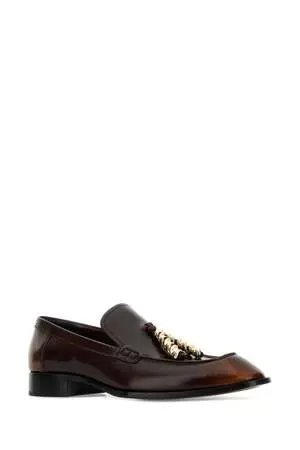 Loewe Chocolate Leather Edge Loafers