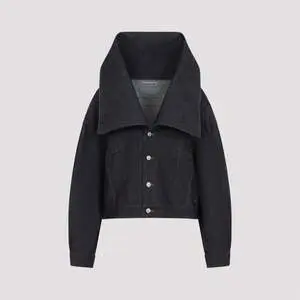 Balenciaga Standing Collar Boxy Jacket - Blue