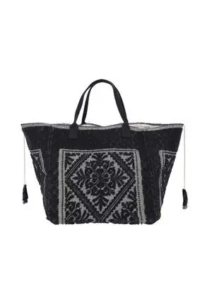 LEDAF Embroidered Tote Bag - Black