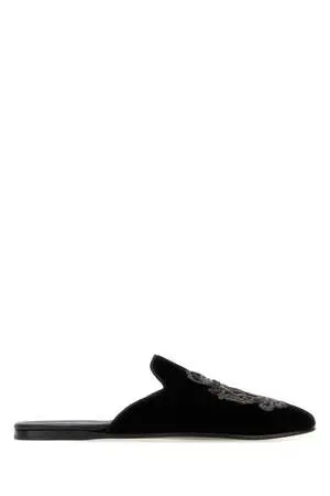 Dolce & Gabbana Velvet Slippers - Black