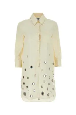 Prada Sand Cotton Shirt Dress - Brown