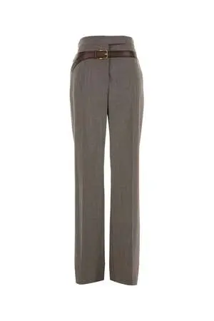Prada Melange Cappuccino Tech Wool Pant - Brown