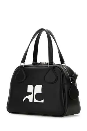 COURREGES Leather Reedition Handbag - Black