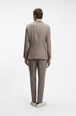 BOSS Herringbone Slim-fit Blazer In A Rich Wool Blend